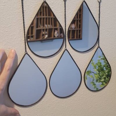 Water Drop Decorative Mirrors, Teardrop Wall Mirror, Living Room Wall ...