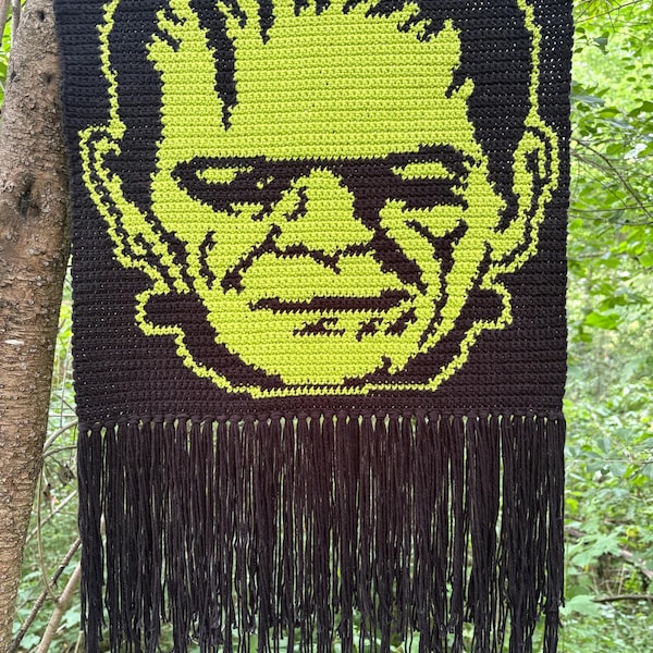 Frankenstein Monster Tapestry Crochet Pattern / Wall Hanging / Weird ...