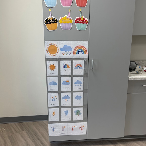 16 Weather Cards | Montessori Flashcards | Pre-school Cards | Rainbow ...