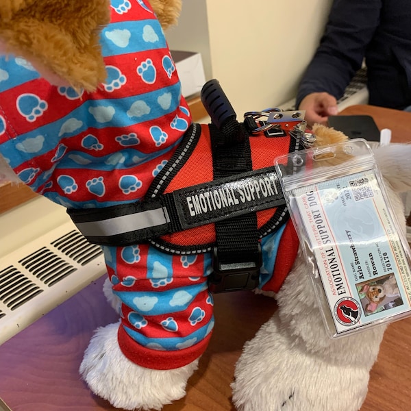 Emotional Support Harness With Handle Stuffed Animal Plush Personalized ...