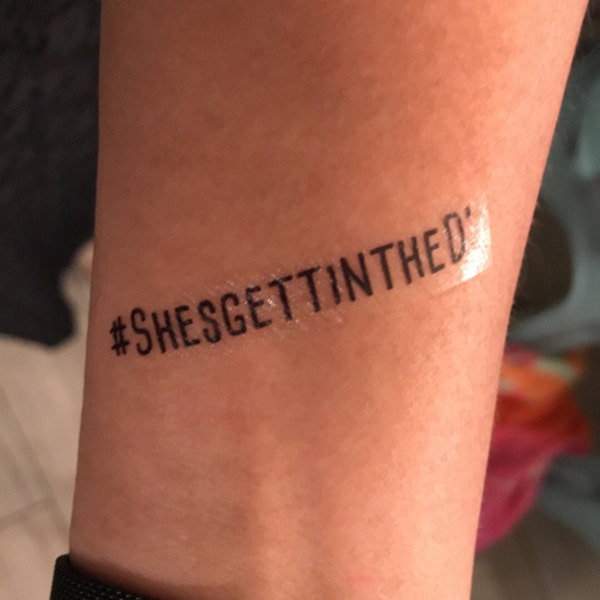 Bachelorette Party Mini Temporary Tattoos // Custom Hashtag - Etsy