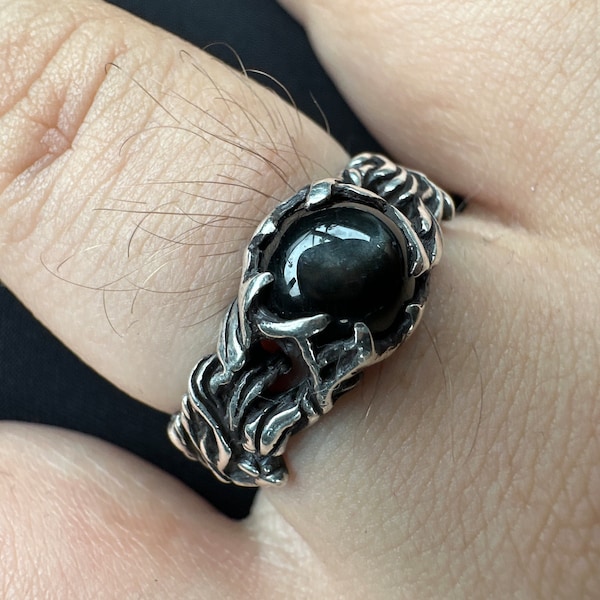 Black Star Gothic Ring “noir” | Goth Engagement Ring | Boho Witchy ...
