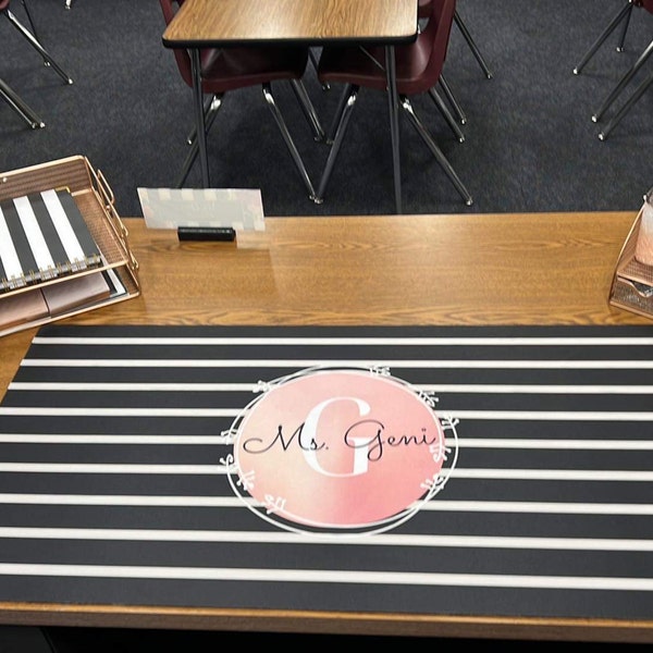 Gingham Desk Mat, Personalized Desk Pad, Pink Keyboard Mat, Cute Desk ...