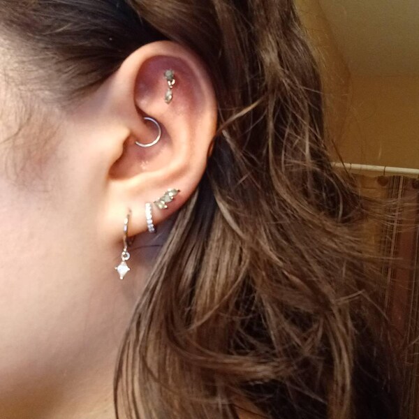Implant Titanium Push in Threadless Nose Set ,L Bend Nose Stud ...