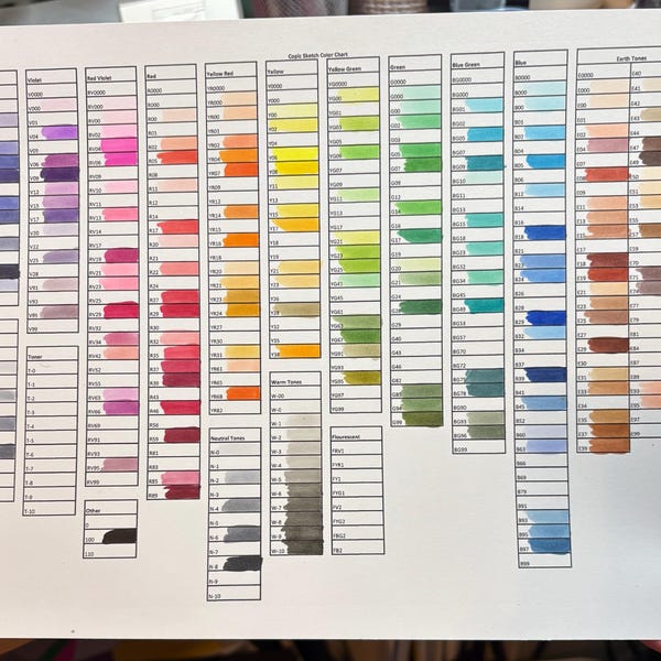 Spectrum Noir Marker Swatch Chart: Printable Color Organizer (digital 8 ...