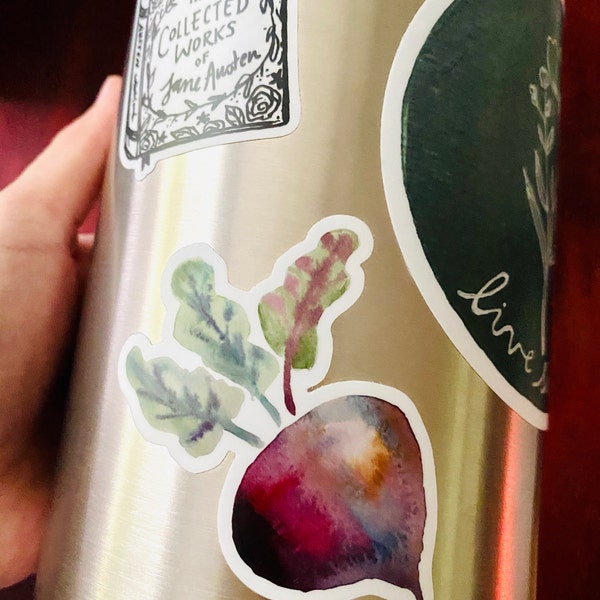 LGBTQ+ Pride Vegetable Flower Sticker 3"x1.75/ Hand Painted / Farmer ...