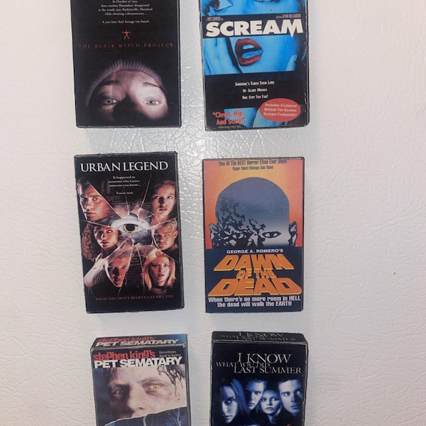 Retro VHS Mini Refrigerator Magnets Modern Recent Horror Movies Classic ...