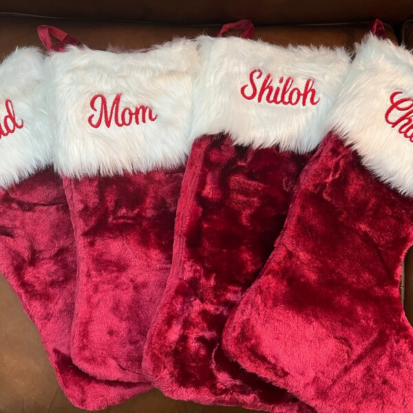 Red Velvet Plush Personalized Stocking | Velvet Custom Stocking ...