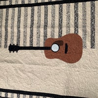 Digital Quilt Pattern - Guitar Applique Quilt, "rock On" (57" X 50 ...