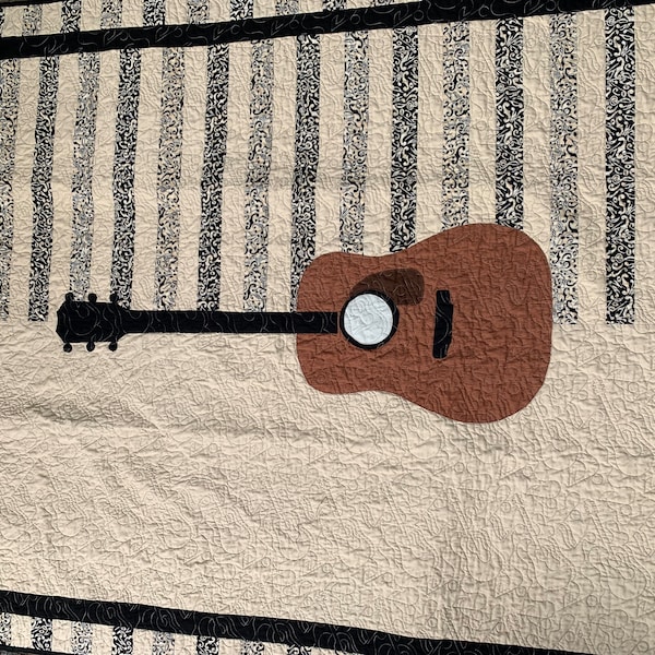 Digital Guitar Applique Quilt Pattern, "beautifully Acoustic" (67" X 57 ...