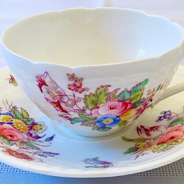 Beautiful, Rare Queen Anne Tea Cup and Saucer, Fine Bone China, Made in ...
