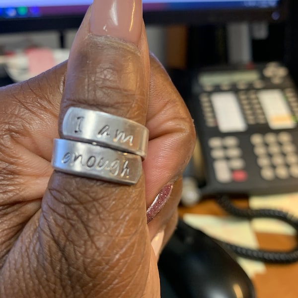 I Am Enough - Hand Stamped Ring - Very Sturdy Ring - Great Gift - Fun ...