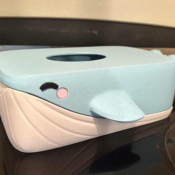 Whale Tissue Box Cover 3D Printed – Cute Bubbles the Whale Decor, With ...