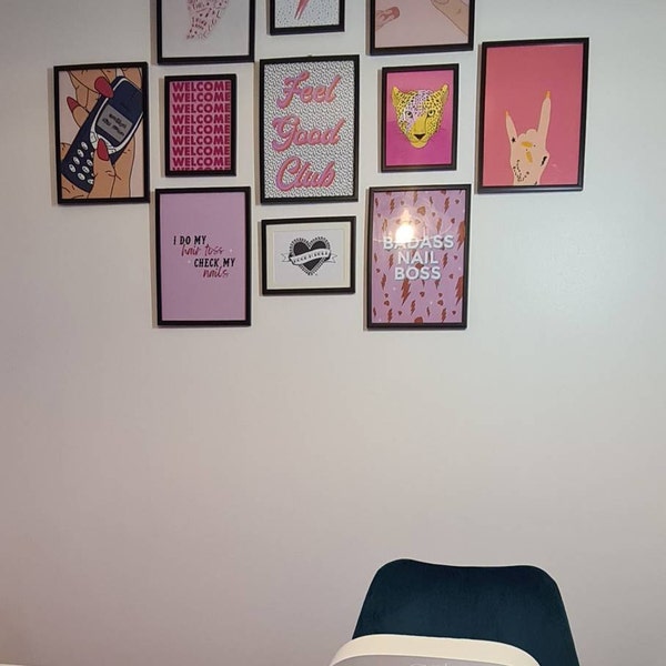 Home Poster | Bright Print | Pink Print | Hallway Print | Living Room ...