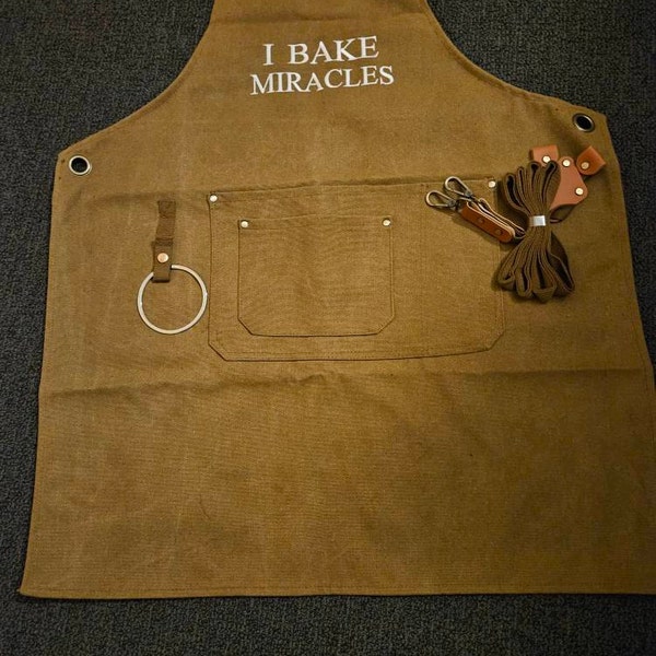 Personalized Bar Apron, Canvas Workshop Apron With Pockets, Custom Gift ...