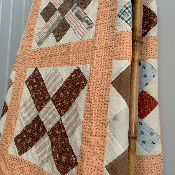 Gorgeous Vintage Cheddar Quilt! 9 Patch Variation Quilt. 58”x72 ...