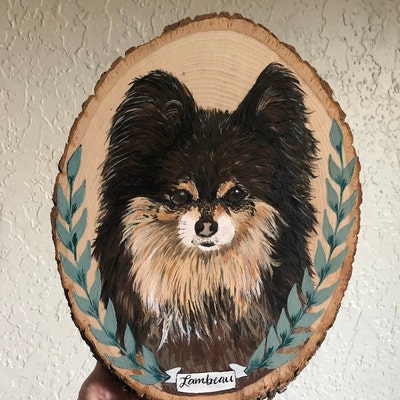 Custom Wood Round, Wood Round Painting, 5 Year Anniversary Gift ...