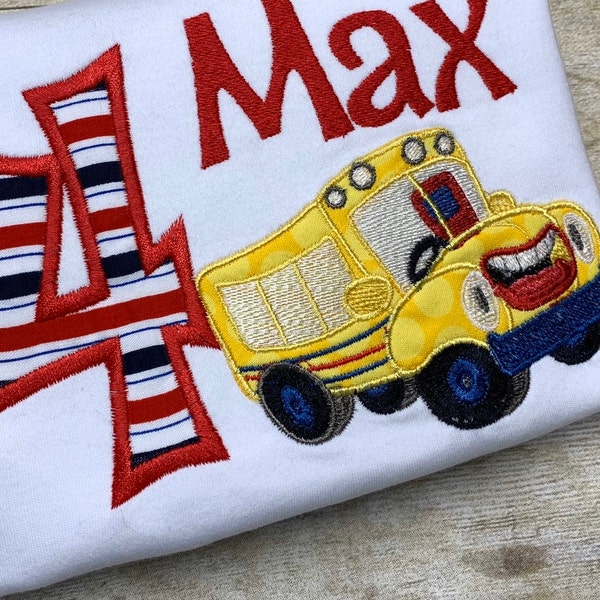 School Bus Embroidery Designs - Bus Machine Embroidery Pattern - School ...