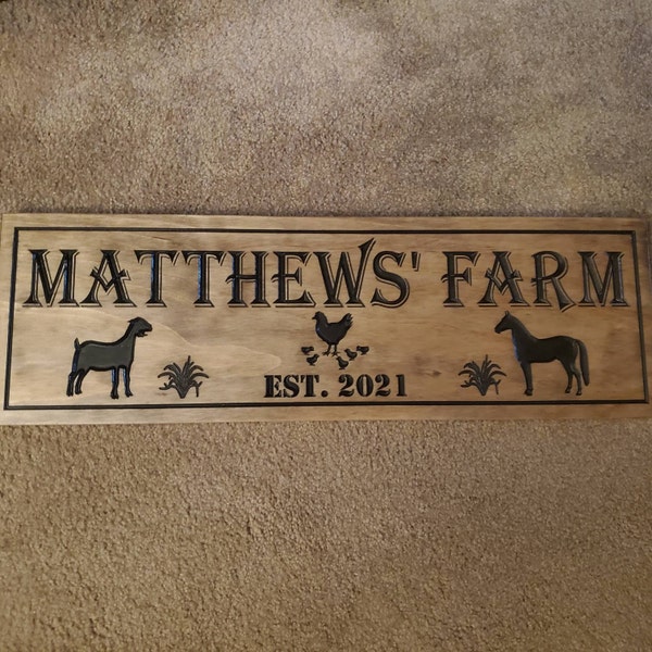 Custom Farm Sign - Address Sign - Farm Animals (CWD-659) - Etsy