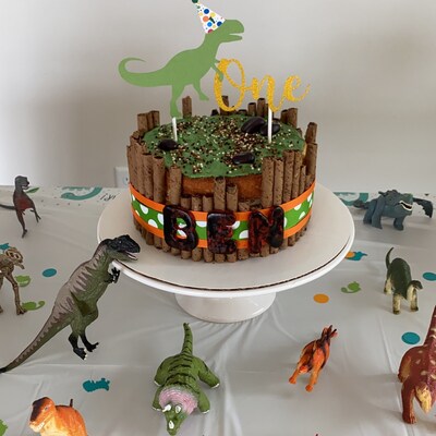 Dinosaur Birthday Cake Topper 1st Birthday First, Bday, Cake Smash ...
