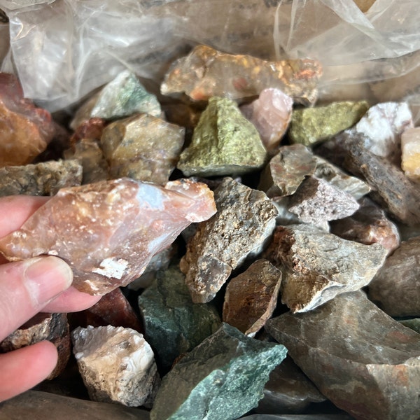 3 POUNDS of TUMBLING ROUGH Includes: Rocks for Tumbling Mixed Agate's ...