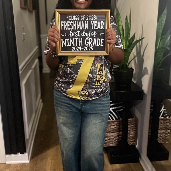 Printable Freshman 9th Grade Sign, First Day of High School Sign, First ...