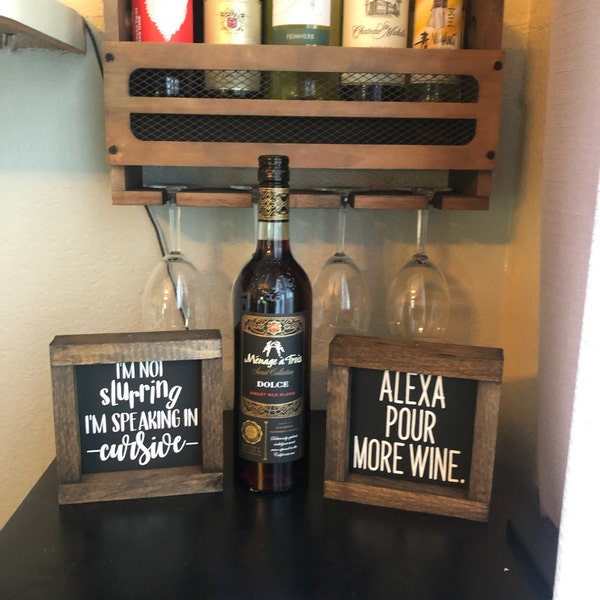 Wine Kitchen Mini 6"x6" Signs for Tiered Trays. Tiered Tray Decor ...
