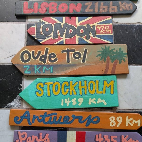 Set of (4) Custom Directional Tiki Sign Decor.goes Great as an Outdoor ...