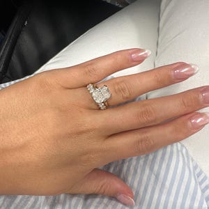 3MM Round Moissanite Open Notch Bubble Set Wedding Matching Band for ...