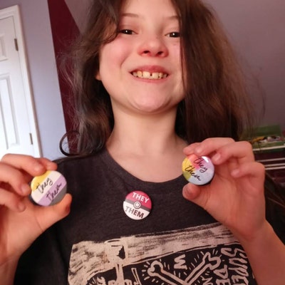 Proud Parent, Proud Mom, Proud Dad Buttons, LGBTQ Rainbow 1.25 in and 2 ...