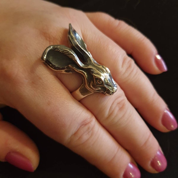 Hare Ring Sterling Silver Handmade - Etsy