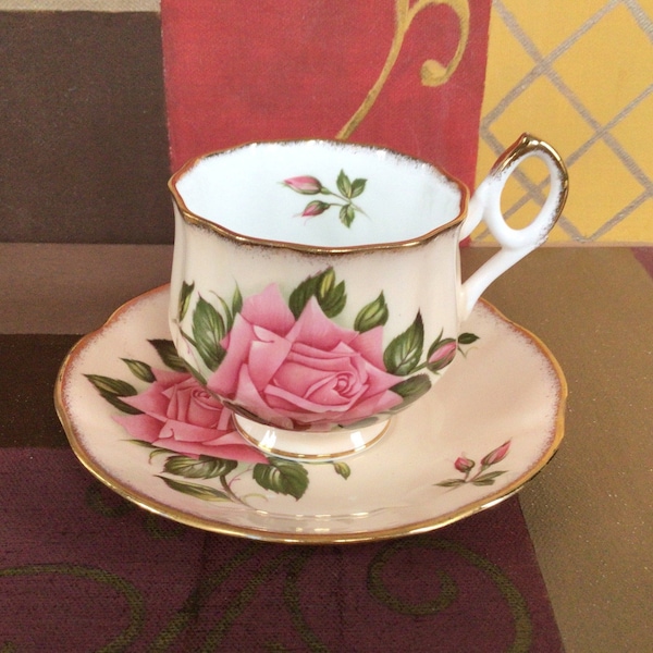 Royal Albert Polka Dot Pink Teacup and Saucer, Bone China England ...
