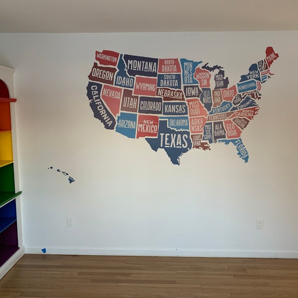 Wall Decal America MAP | Nursery Decor USA Map Wall Decor Removable ...