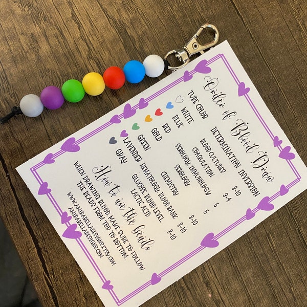 Order of Blood Draw Beads, Badge Reel Accessory for Student Nurses ...