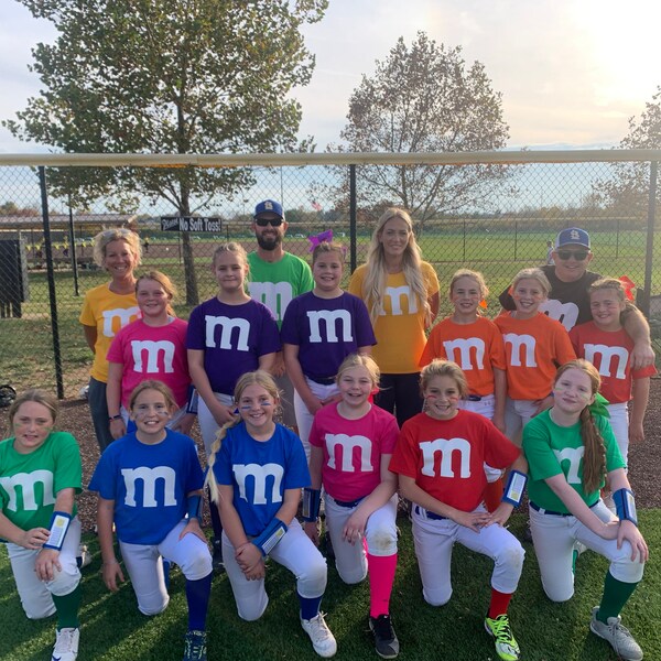 Letter M Halloween Team Costume Youth T-shirt Funny Halloween Cosplay ...