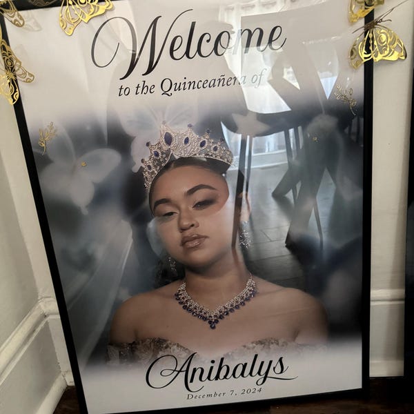 Quinceañera Welcome Sign Acrylic Quinceanera Photo Personalized Sign ...