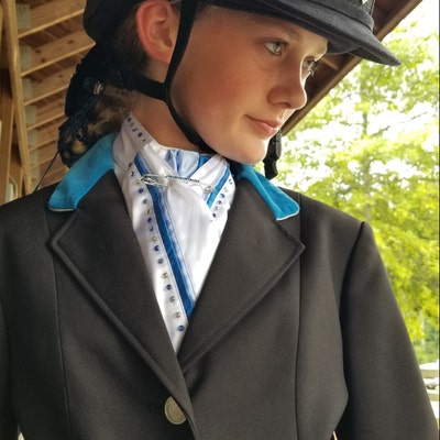 Ready Tie White, Royal and Baby Blue Faux Silk Riding/dressage Stock ...