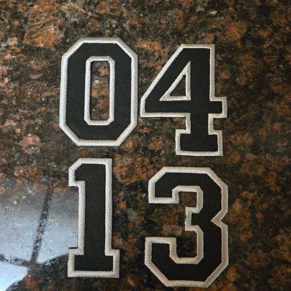 High School Varsity Numbers Patch College Letterman Jacket Embroidered ...