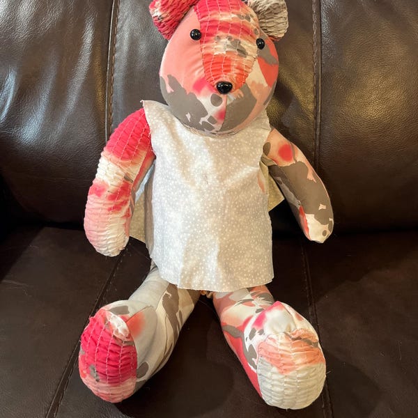 Memory Teddy Bear, Handmade Keepsake Made With Clothing From a Loved ...