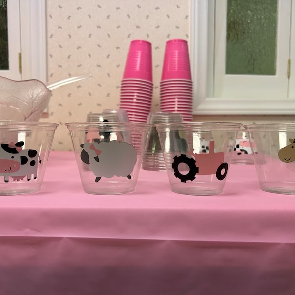 Girl Farm Party Snack Cups, Farm Party Snack Cups, Girly Farm Party ...