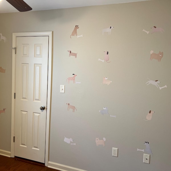 Dog Wall Decals - Nursery Decor, Watercolor Puppy Wall Art, Dog Lover ...