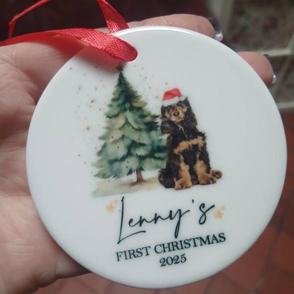 Personalised Dogs First Christmas Bauble, Puppy's 1st Xmas Tree ...