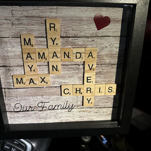 Personalized Scrabble Tile Shadow Box: Family Crossword Art - Etsy