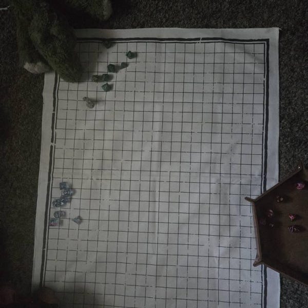 Cloth RPG Battle Map | 21" X 27" Square Grid | Gift for Dungeon Masters ...
