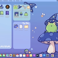 Wizard Frog Computer Desktop Theme Background Wallpaper Organizer Set ...