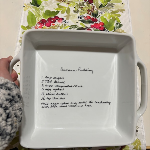 Handwritten Dish With YOUR Handwriting |personalized Casserole Pan ...