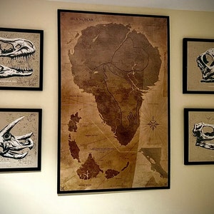 Jurassic Park Map Poster Dinosaur Decor Isla Nublar Map the Lost World ...