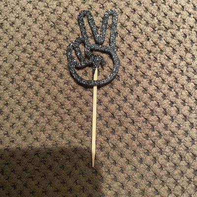 Peace Sign Hand Cupcake Toppers, Two Hand Cupcake Toppers, Two Cool ...