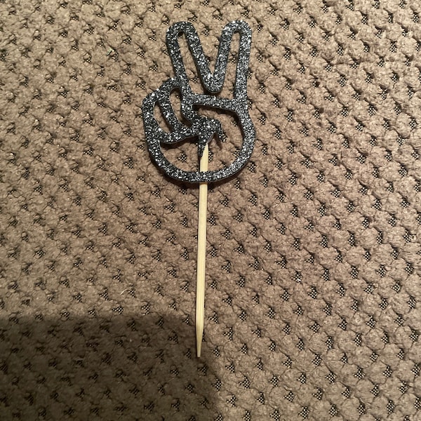 Peace Sign Hand Cupcake Toppers, Two Hand Cupcake Toppers, Two Cool ...