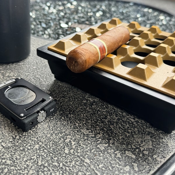 The Gunmetal Cigar Ashtray and Cigar Rest - Etsy